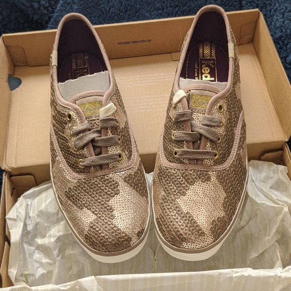 Keds | Shoes | Brand New In Box Bronze Sequin Keds | Poshmark
